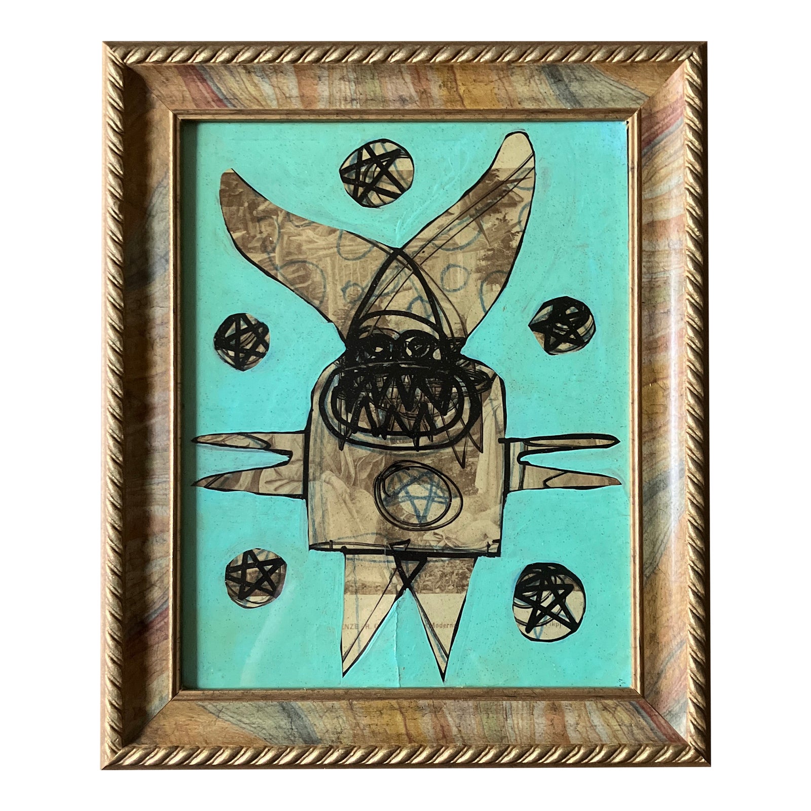 Contemporary Original Wayne Cunningham Abstract Collage/ Painting ...