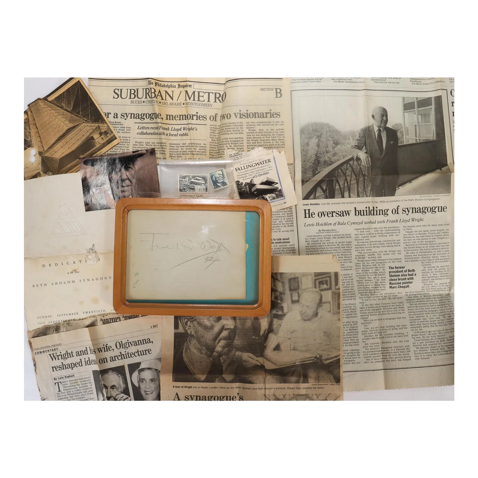 Frank Lloyd Wright Autograph & Associated Memorabilia - Beth Sholom ...
