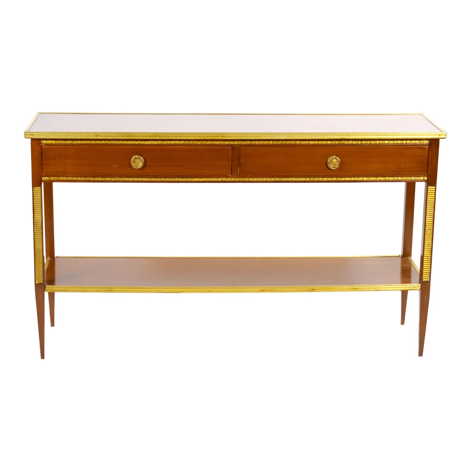 Italian Mahogany Wood / Parcel Gilt Neoclassical Style Hall Table ...