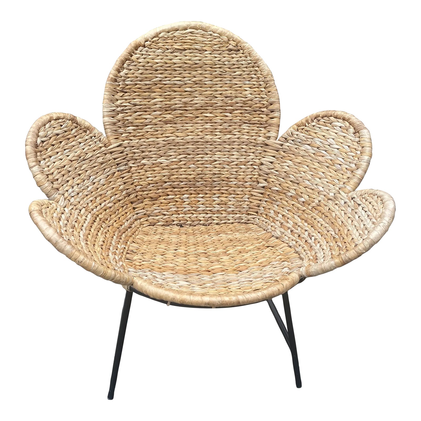 Woven Banana Leaf Lotus Accent Chair | Chairish