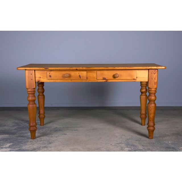 English Country Style Pine Dining Table | Chairish
