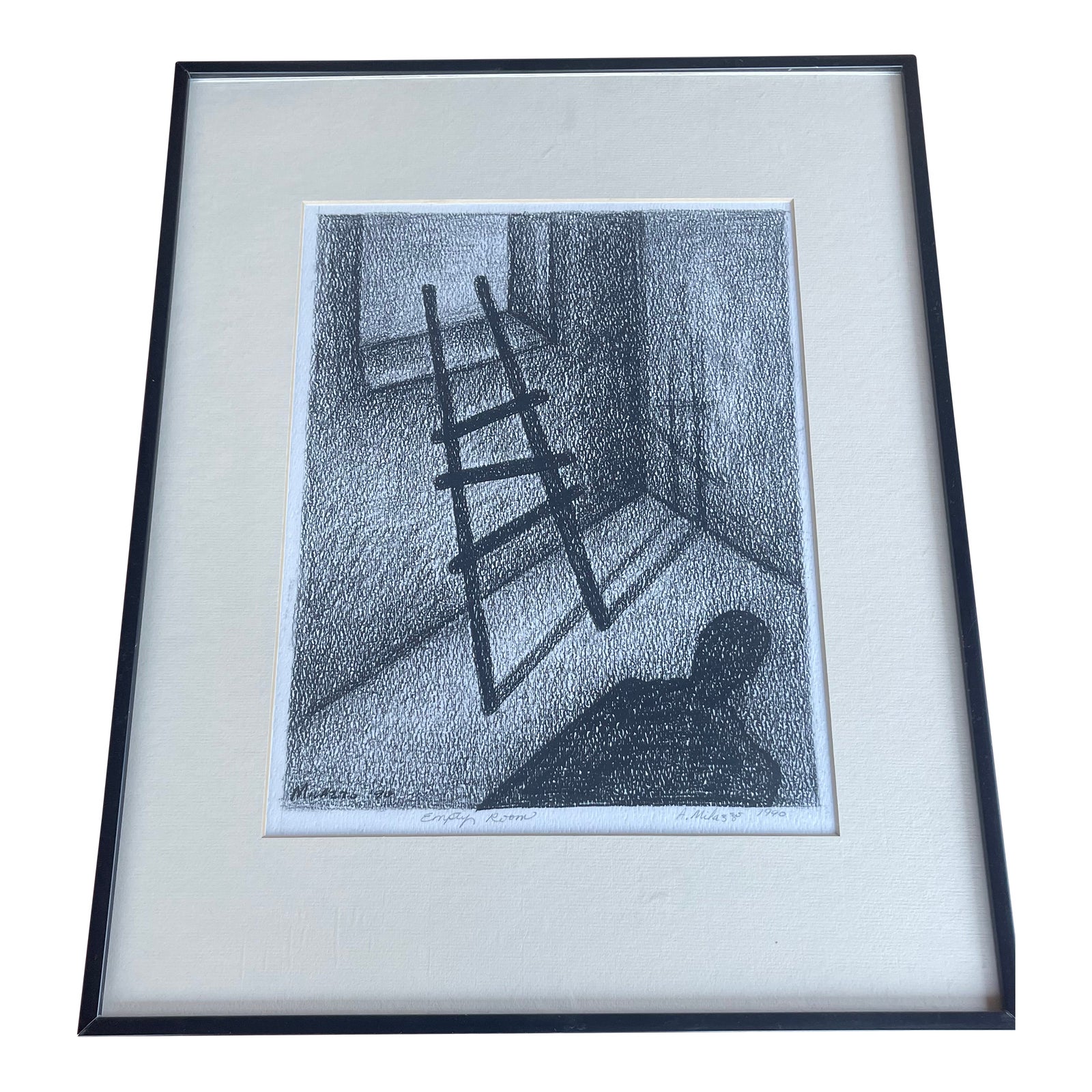 Vintage Expressionist Engraving Print Hand Signed by Artist A. Milazzi ...