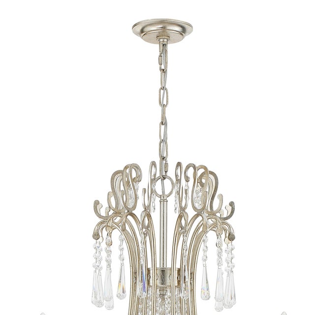 Arcadia 15 Light Hand Cut Crystal Antique Silver Chandelier | Chairish