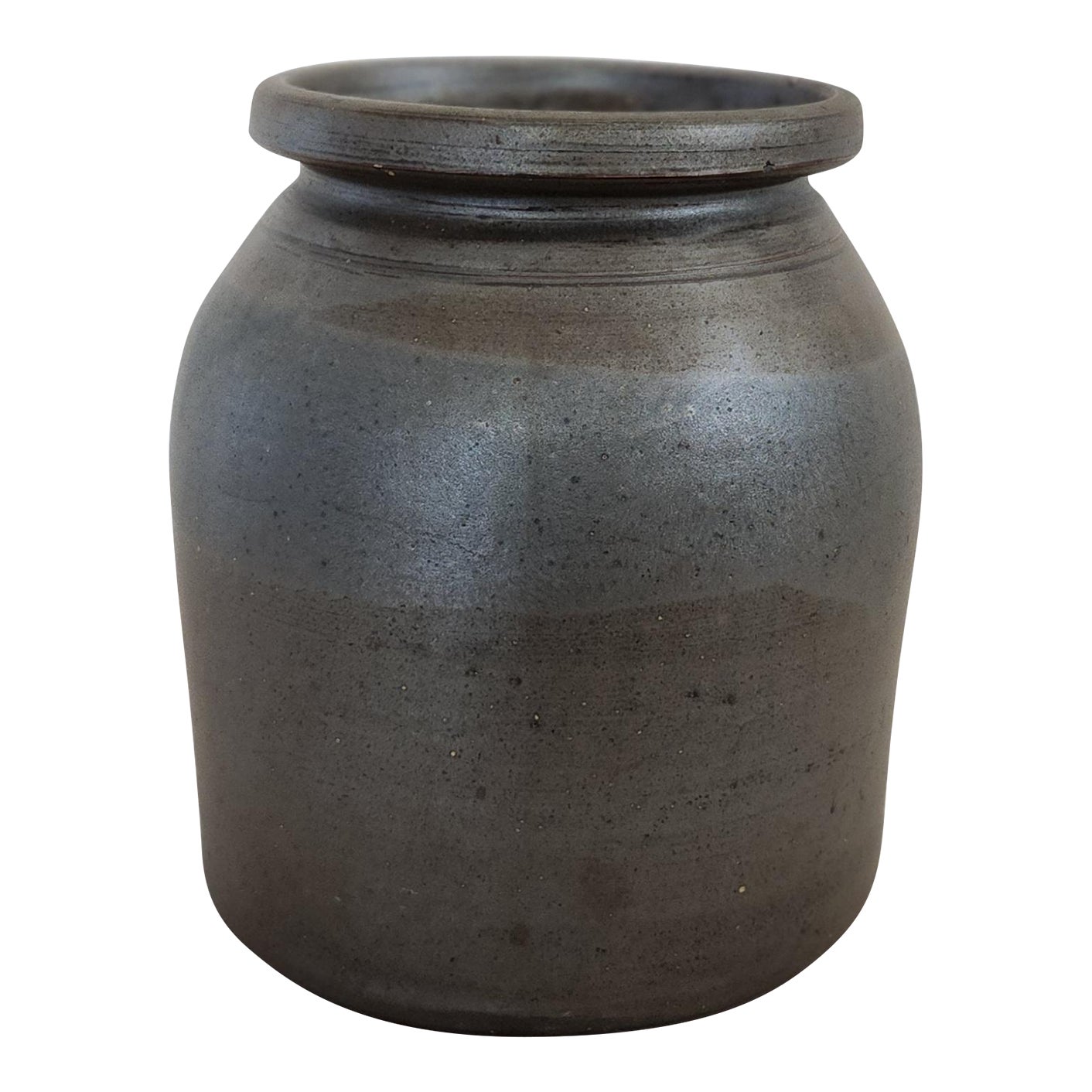 Vintage Glazed Stoneware Pottery Crock | Chairish