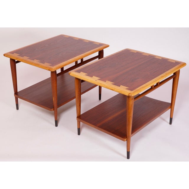 1960s Pair Mid Century Modern Lane Acclaim Dovetail End Tables Design ...