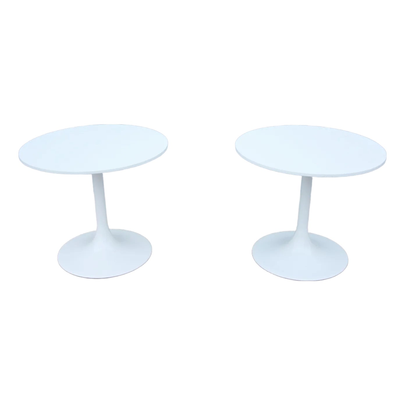 Mid-Century Modern Style Nineteen20 Round White Tulip Side Tables by ...