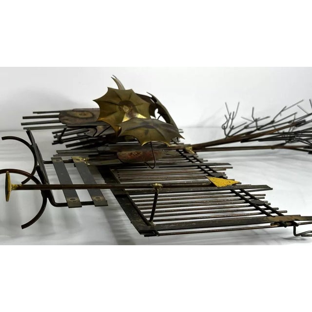 1970s Vintage Curtis Jere Signed Mid-Century Modern Rainy Bus Stop ...