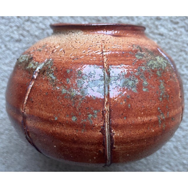 Vintage Raku Studio Art Pottery Vase-Signed | Chairish