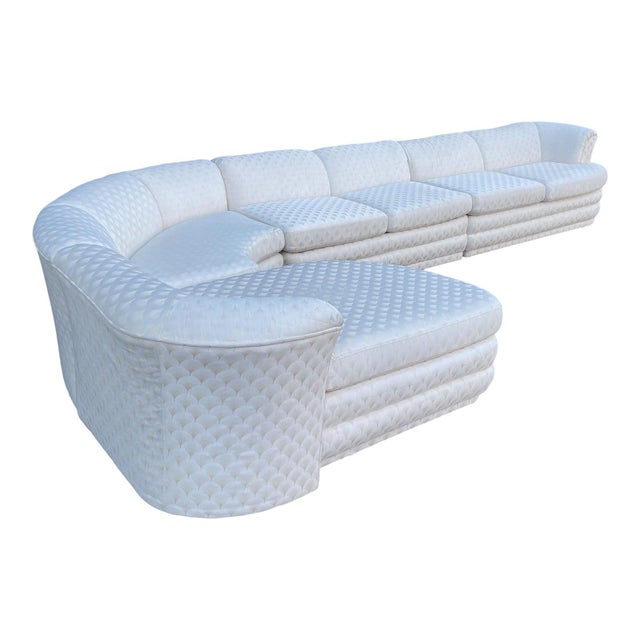 1980s Postmodern Ribbed Sectional Curved Sofa | Chairish