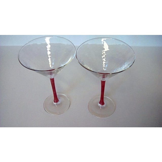 Vintage Red Stemmed Martini Glasses A Pair Chairish
