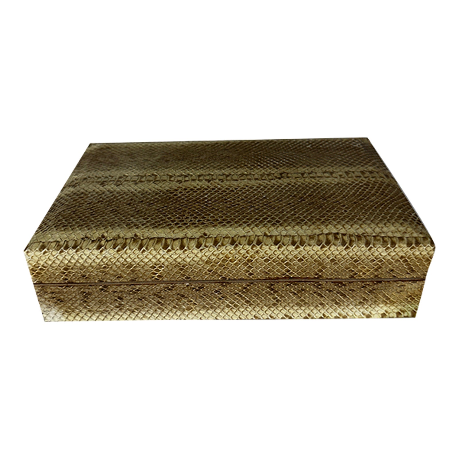 1980s Vintage Snakeskin Hinged Box | Chairish