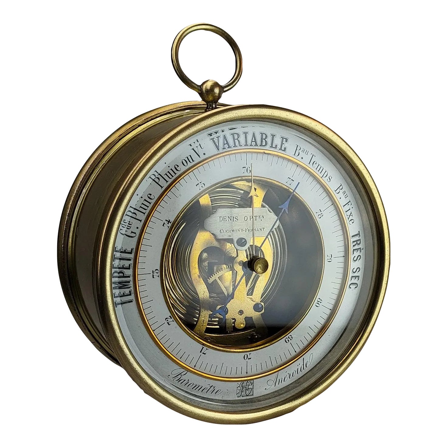 19th-20th Century French Desktop Tabletop Aneroid Barometer With an ...