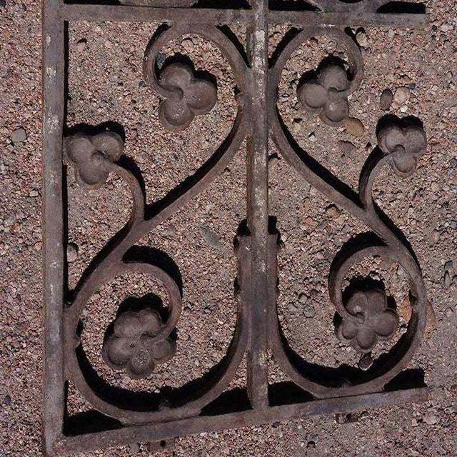 English Neo-Gothic Revival Cast Iron Fence Railings Panels - 47 Pieces ...