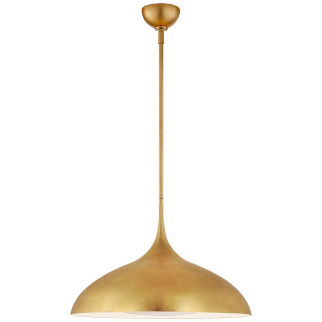 AERIN for Visual Comfort Signature Agnes 21" Pendant in Gild with Soft ...