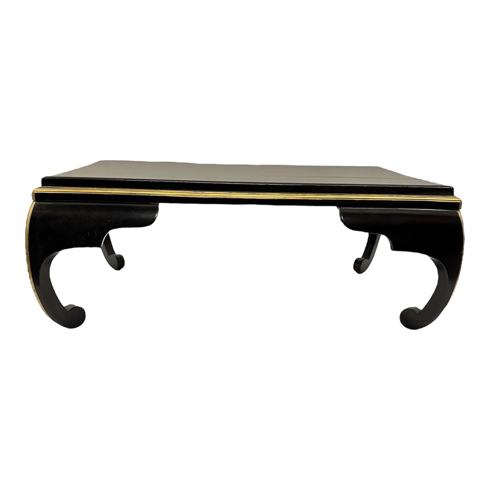 Meiji Early 20th Century Japanese Black Lacquer Low Table Gold Gilt ...