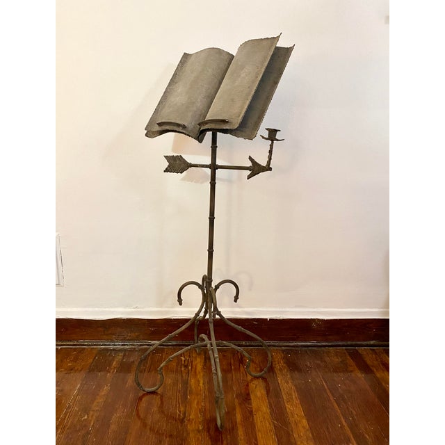 Vintage Mid 20th Century Medieval Revival Music Stand With Arrow Candle ...
