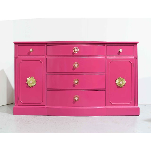 Vintage Bow Front Mahogany Sideboard by Bernhardt in Pink - Newly ...