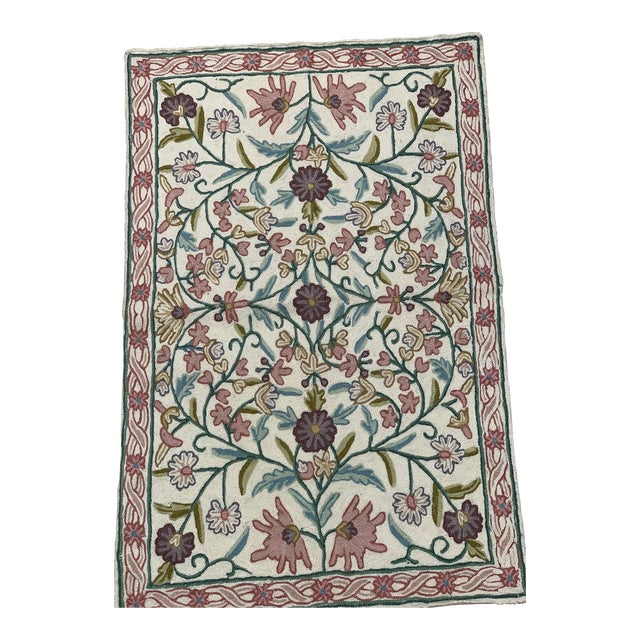 Handcrafted Crewel Knit Area Rug or Wall Hanging | Chairish