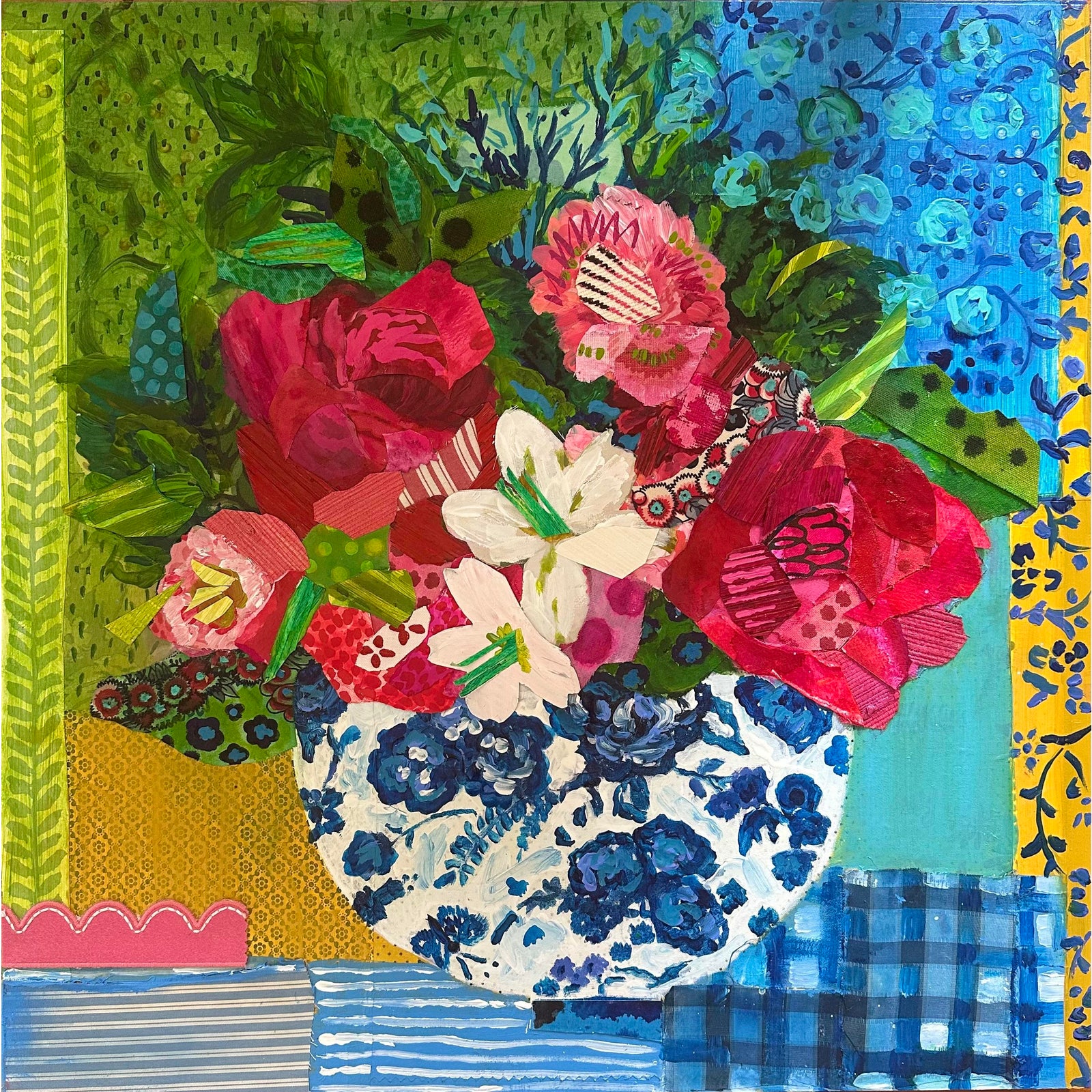 Carolyn Shultz | Original Abstract Floral Still Life |Ginger Jar ...
