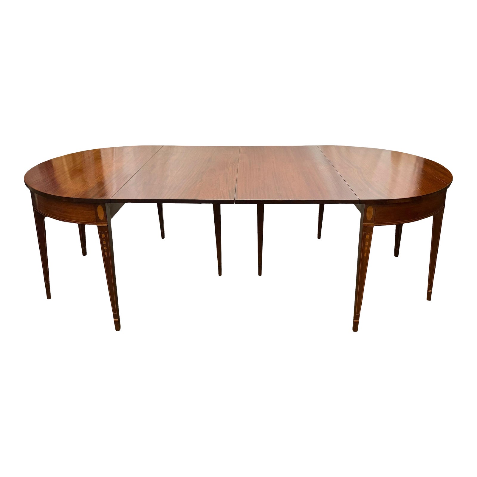 Vintage Traditional Federal Style Mahogany Inlay Drop Leaf Extension ...