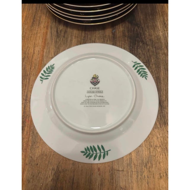 1990s Jaguar Jungle Lucheon Plates with 24K Gold Accents by Lynn Chase ...