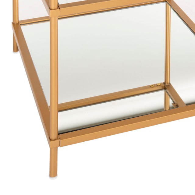 3 Tier Accent Table in Gold | Chairish