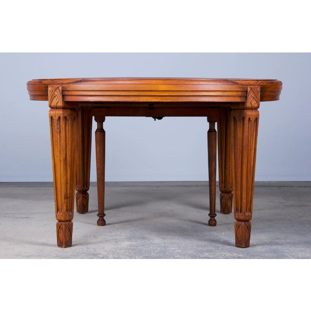 French Neoclassical Style Extendable Maple Dining Table | Chairish