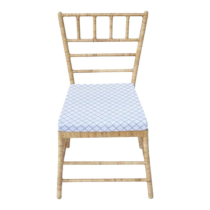 Wicker Stacking Chairs with Straight Back, Diamond Pattern in Blue ...