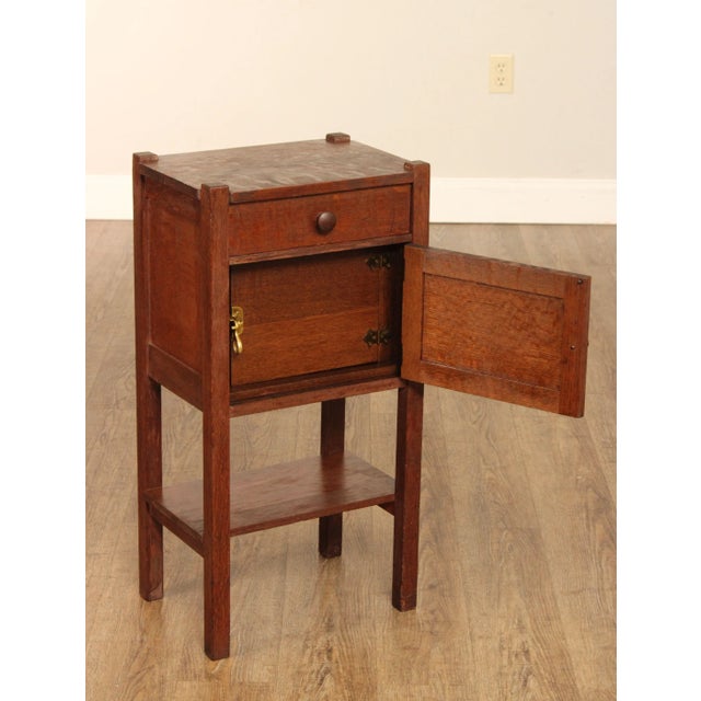 Antique Mission Oak Humidor Smoking Cabinet | Chairish