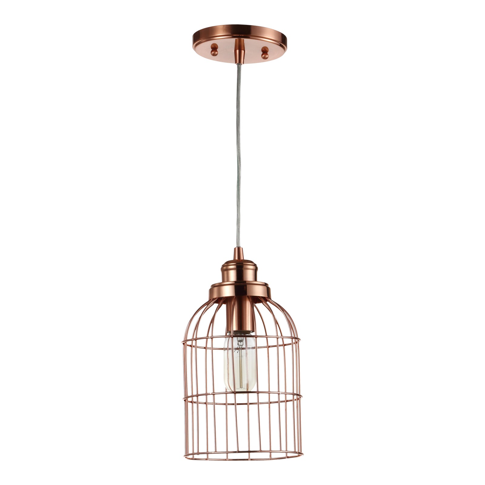 Contemporary Wire Frame Pendant - Copper | Chairish