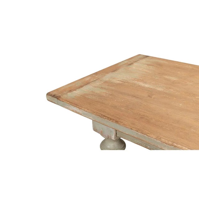 Country Antique Sage Dining Table | Chairish