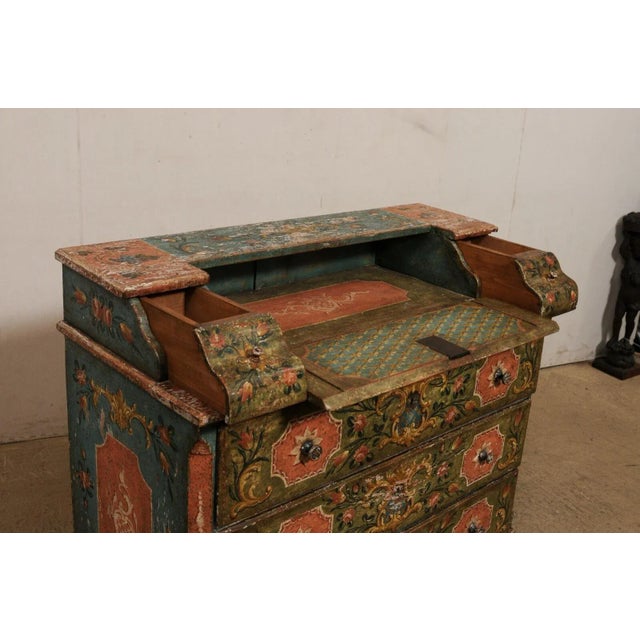 19th Century Butler's Chest with Decorative Paint | Chairish