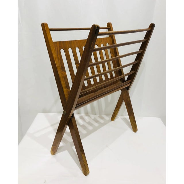 Vintage Mid Century Modern Magazine Rack | Chairish