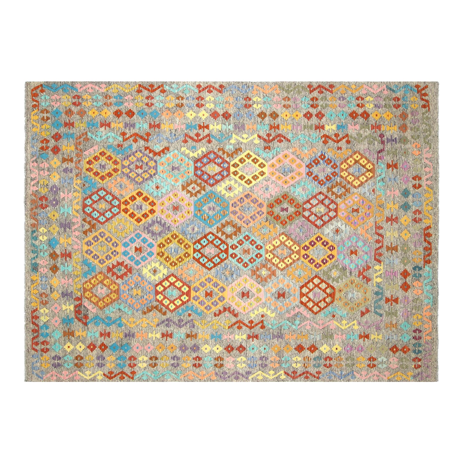Contemporary Afghan Maimana Kilim | Chairish