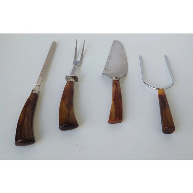 Vintage Mid-Century Bakelite Handled Server Pieces - Set of 4 | Chairish