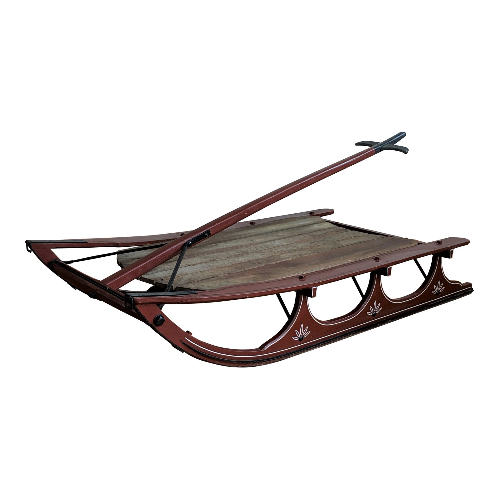 Vintage Americana Decorative Wood Sled | Chairish