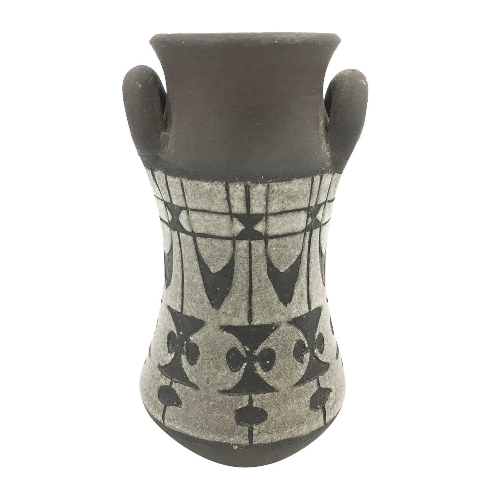 Miniature Vase in Enameled Sandstone by artist Ulla Winblad | Chairish