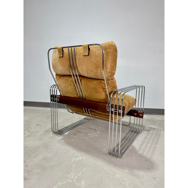 1960s Mid Century Chrome Rod Lounge Chair, Heinz Meier for Landes ...