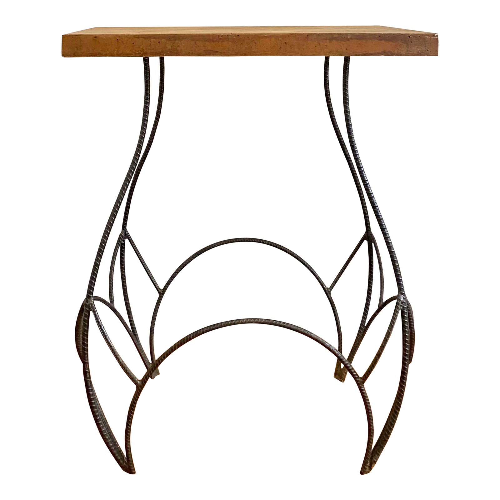 Industrial Concrete & Rebar Console Table Bar | Chairish