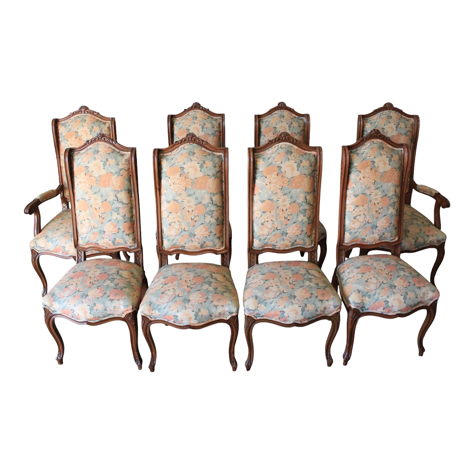 Paul Ferrante Fruitwood Dining Chairs, Set of 8 | Chairish