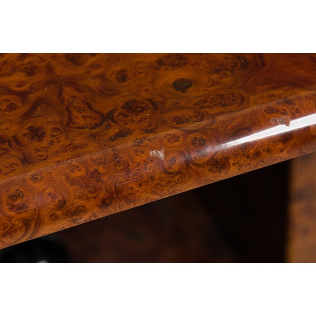 Karl Springer American Mid-Century Modern Burl Wood Dining Table | Chairish