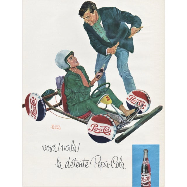 Mid-Century French Advertisement print-PEPSI | Chairish