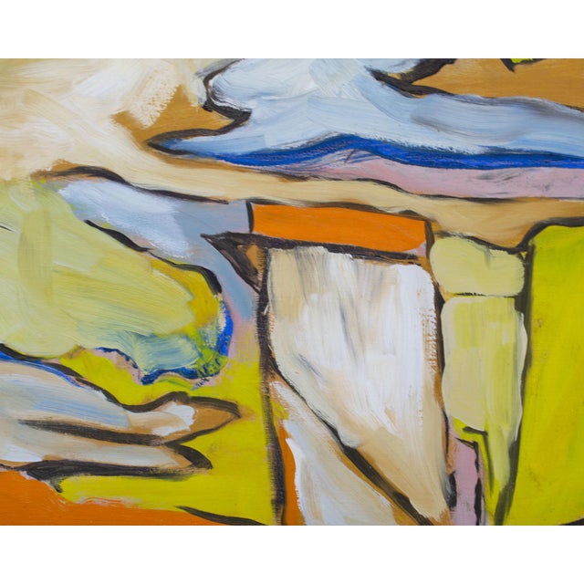 1960s Oil on Canvas Abstract Painting Signed by Artist Steve Redman ...