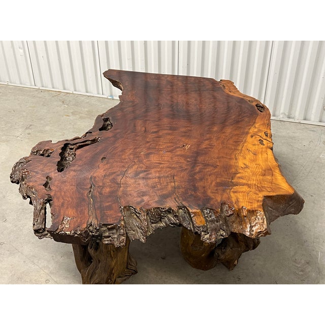 Vintage Burl Wood Root Live Edge Coffee Table | Chairish