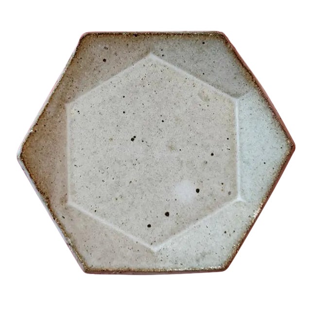 Boho Chic Ceramic Appetizer Hors d'Oeuvres Plate Stoneware Hexagon ...