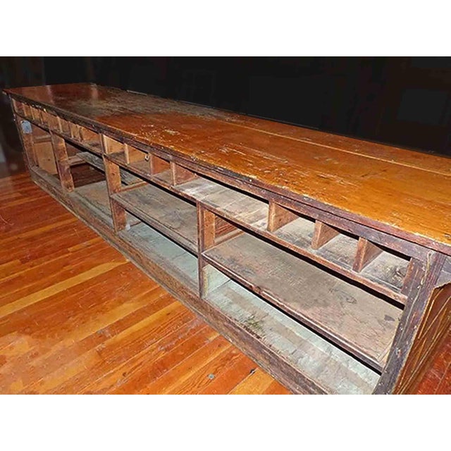 Antique Shoot Counter Oak With Raised Panel Design | Chairish
