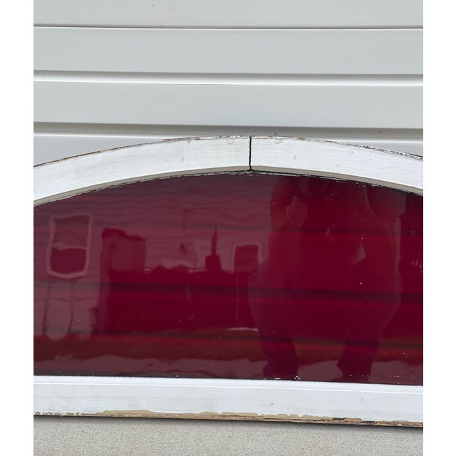 Early 20th Century Full Chord Red Glass Window | Chairish