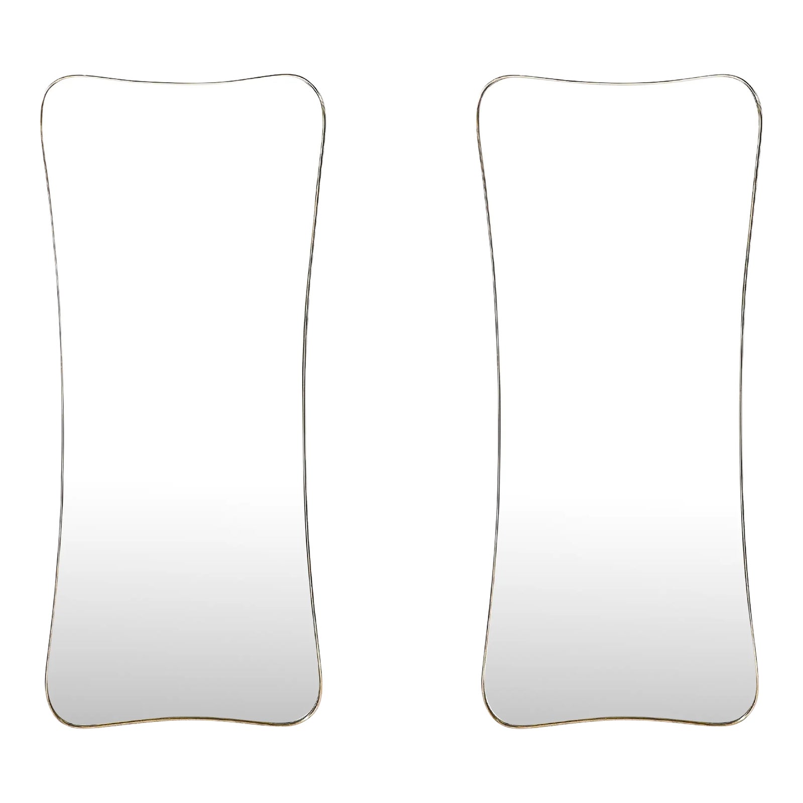 Pair of Mid-Century Modernist Curvilinear Hourglass Form Brass Wrapped ...