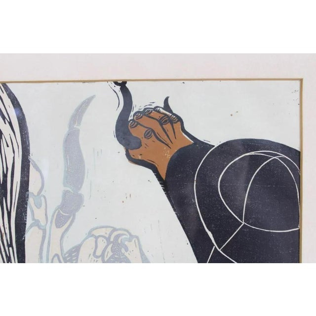 1950s Emmy Lou Packard, Crab Fisherman, Signed Linocut Print | Chairish