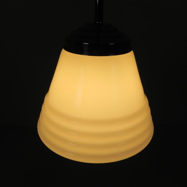 Art Deco Pendant Lamp with Opaline Glass Shade, 1930s | Chairish